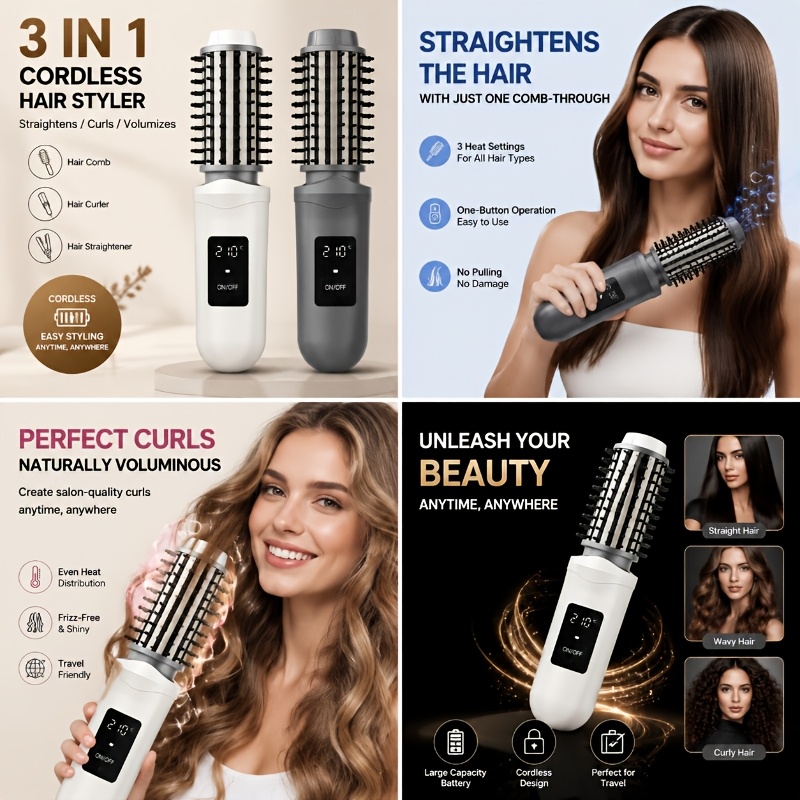 cordless hair curler sold on Temu Canada