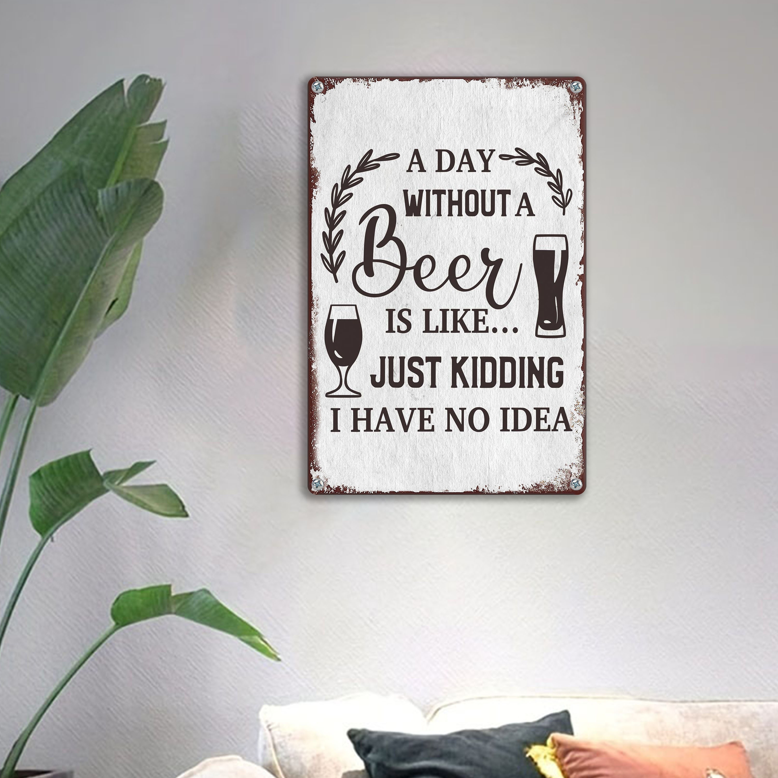 1pc, Beer Themed Vintage Metal Signs, Funny Metal Aluminium Sign (8"x ...