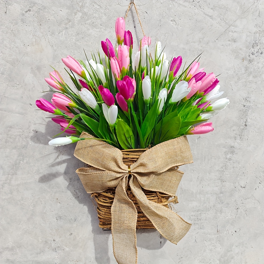 Tulip Wreath Basket Front Door Baskets Summer Spring - Temu Canada