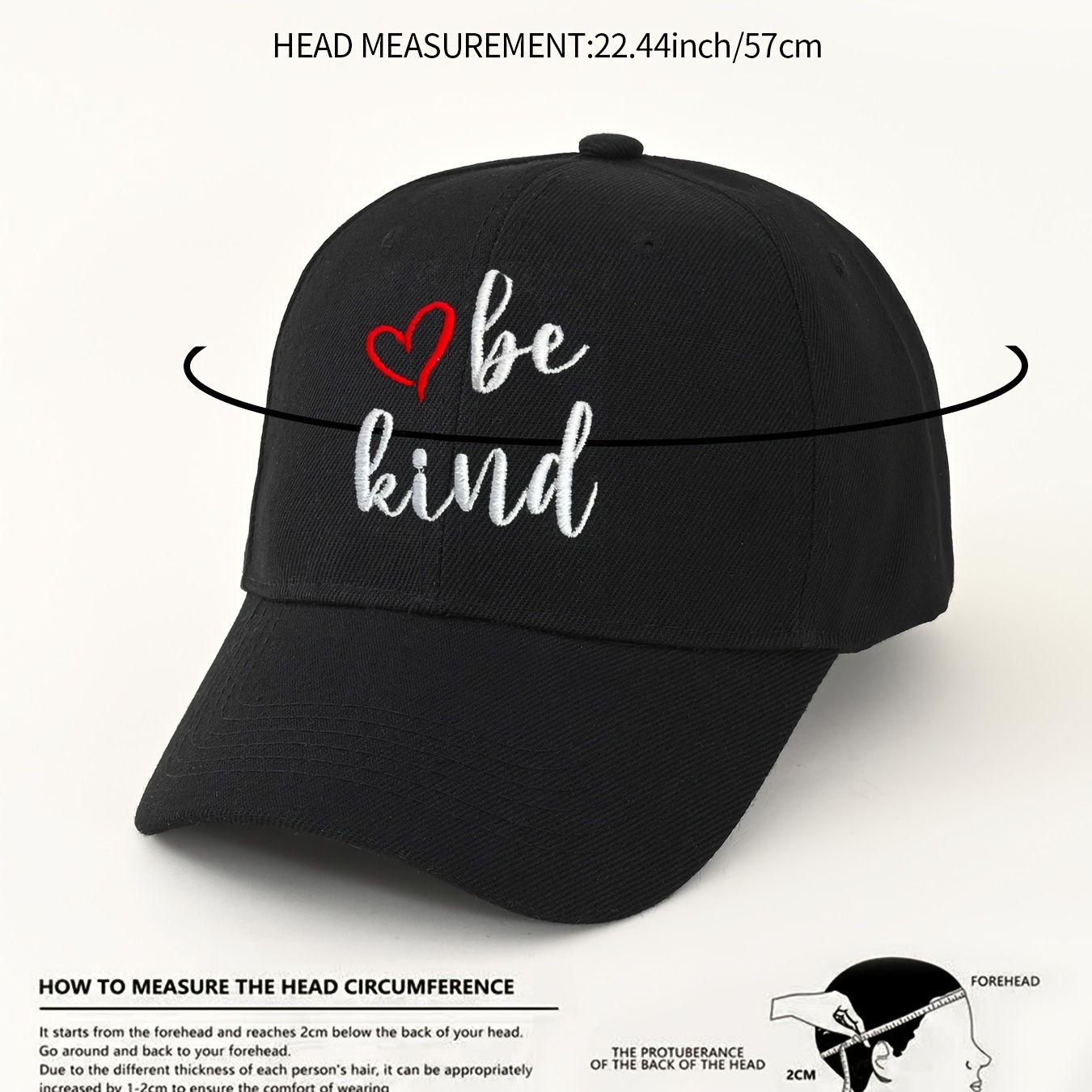 Kind Love Heart Baseball Cap Trendy Slogan Printed Couple - Temu Australia
