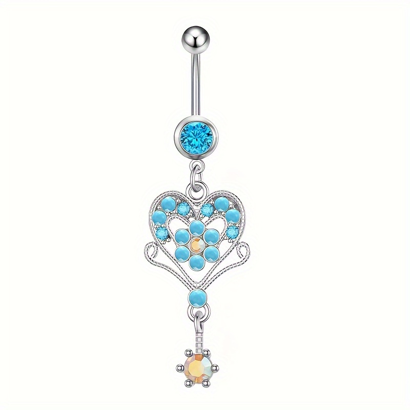 Simple Style Synthetic Heart & Star June Birthstone Belly Button Rings ...