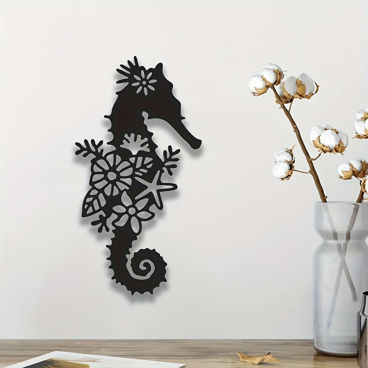 Seahorse Coral Pattern Metal Wall Sign Aesthetic - Temu Canada