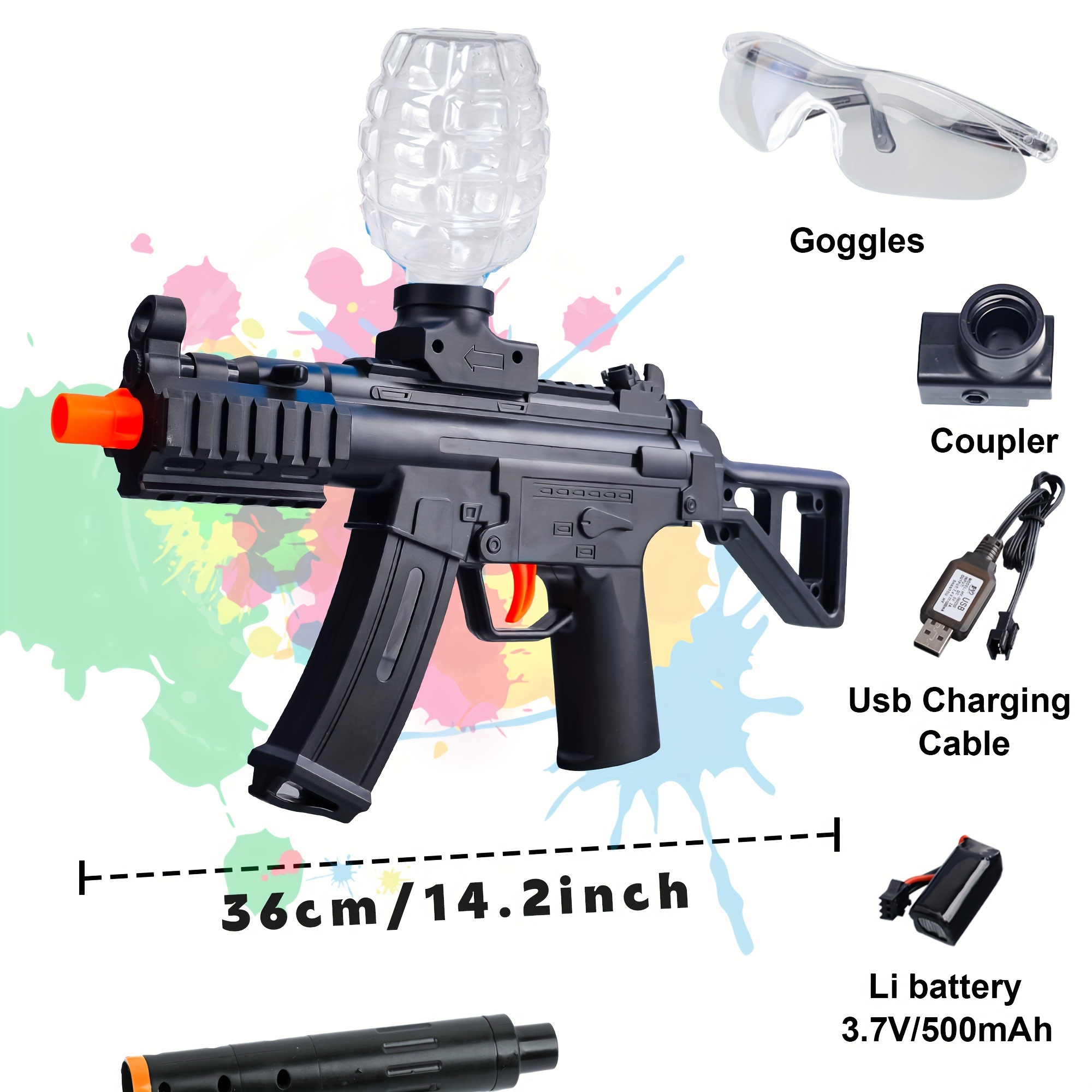 Automatic Mp5 Electric Gel Blaster Submachine Water Ball - Temu