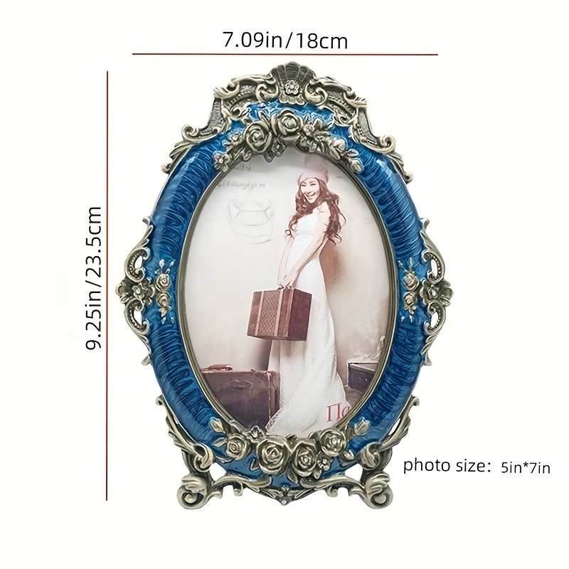 Vintage Style Oval Metal Picture Frames Elegant Baroque - Temu