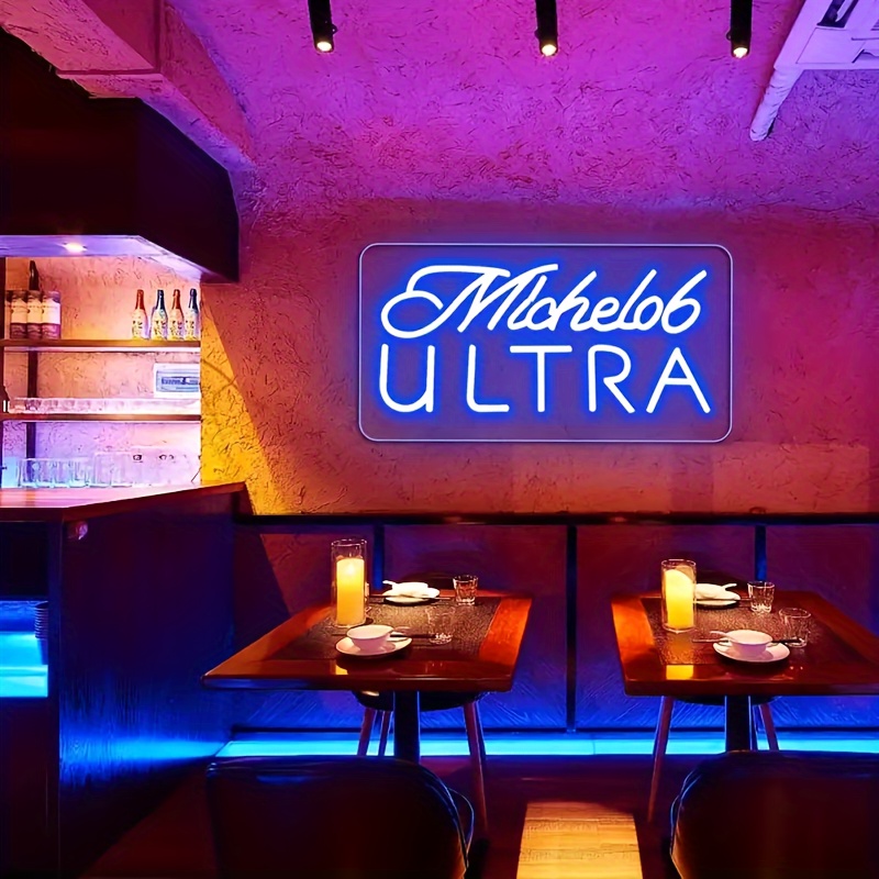 Usb powered Led Neon Bar Sign Metal Chain Wall - Temu