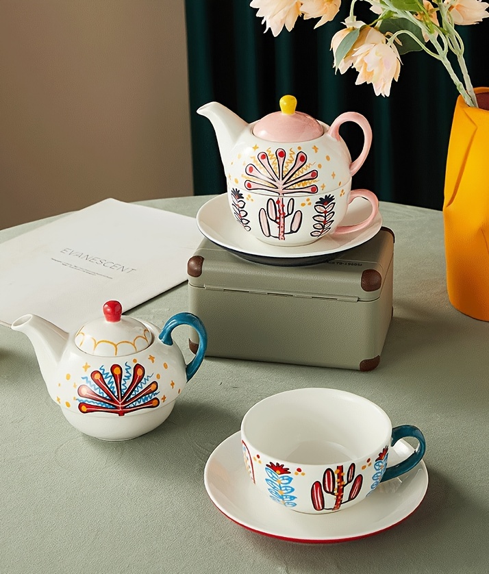 Elegant Ceramic Teapot/coffee Pot Teapot Cup Set Afternoon - Temu
