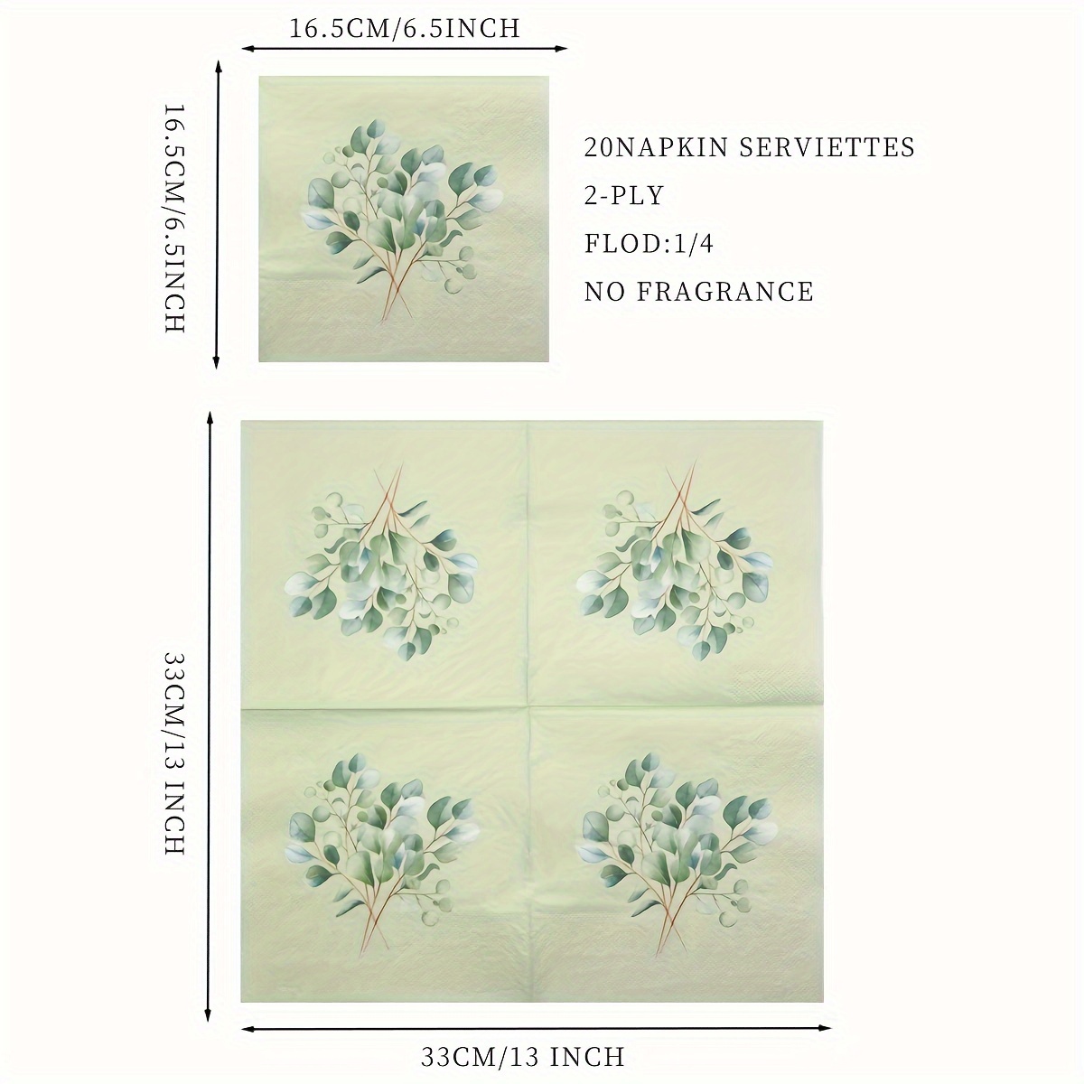 "premium Quality" Elegant Eucalyptus Leaf Print Napkins - Temu South Africa
