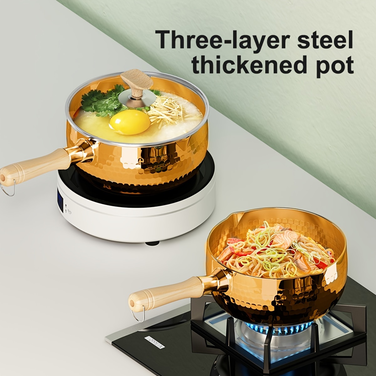 Japanese Style Stainless Steel Saucepan Wooden Handle - Temu South Africa