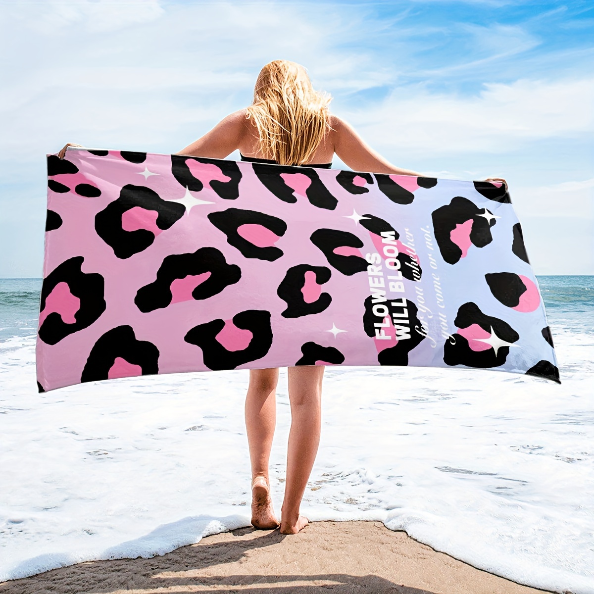 Leopard Print Soft Comfortable Lightweight Beach Towel Sweat - Temu Canada