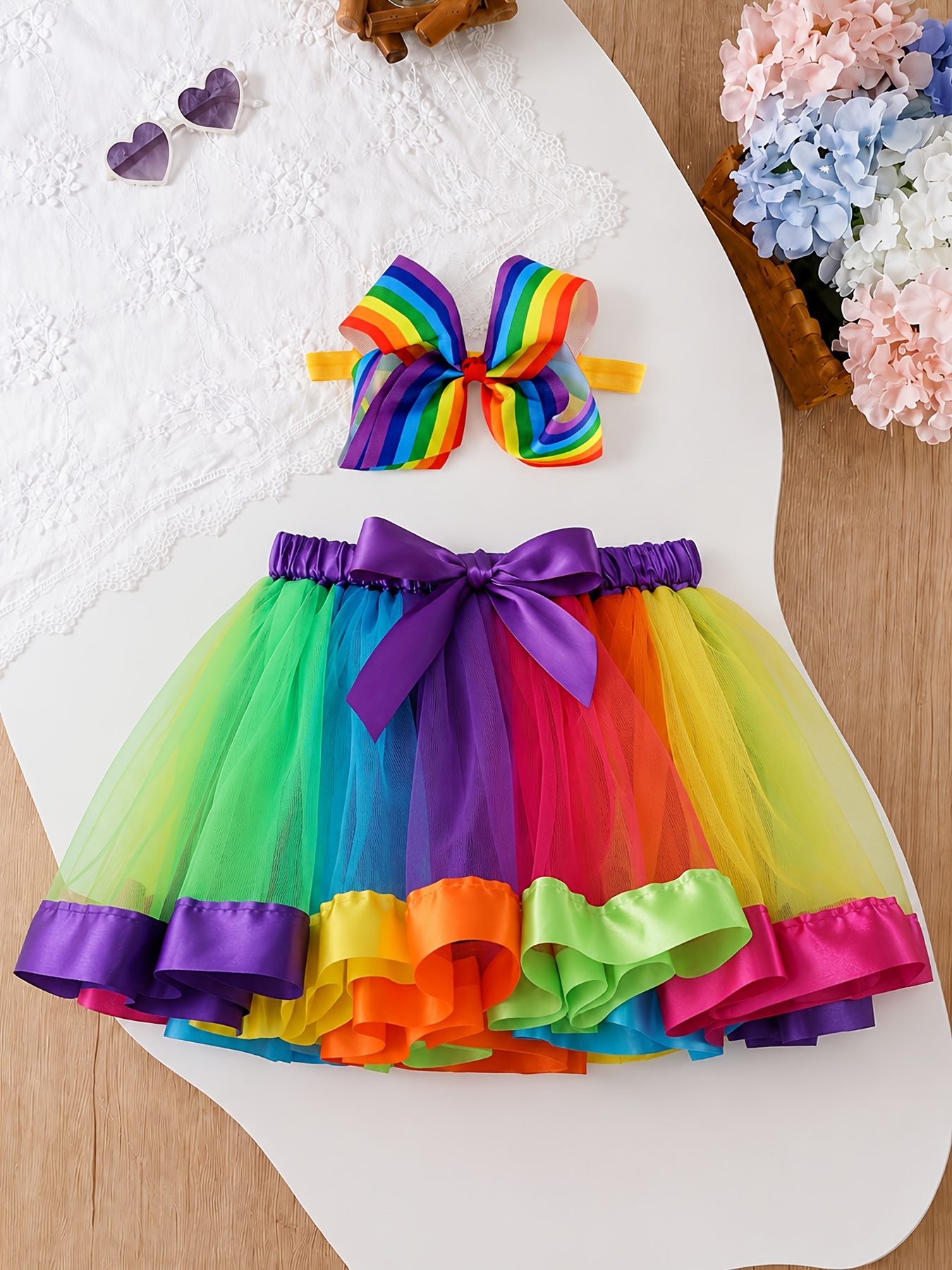 girl rainbow tutu sold on Temu United States