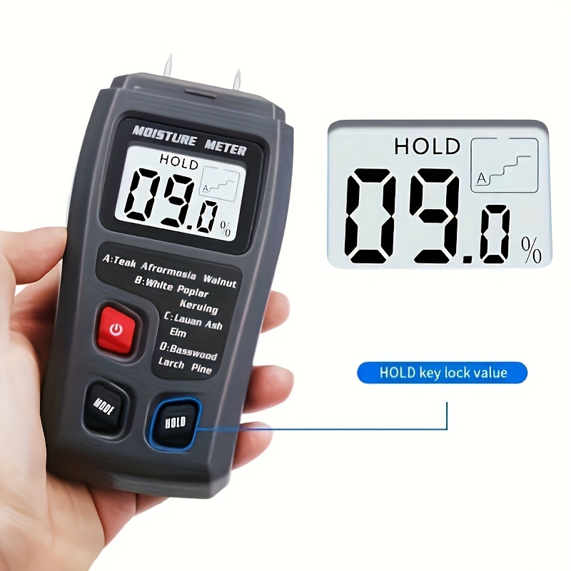 Wood Moisture Tester Two Needles Handheld Wood Moisture Tester Test A Of Wood Testing Range 0 99.9 Woodworking Tools Large Screen Di