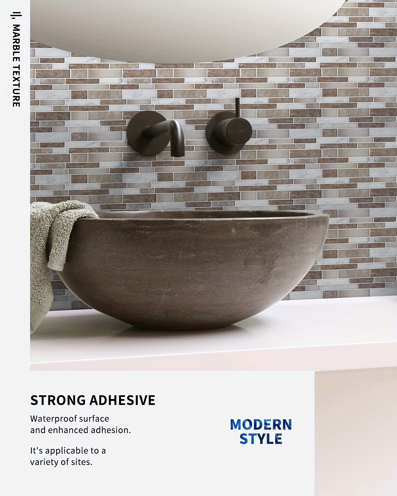 premium peel stick wall panels marble design 3d - Temu