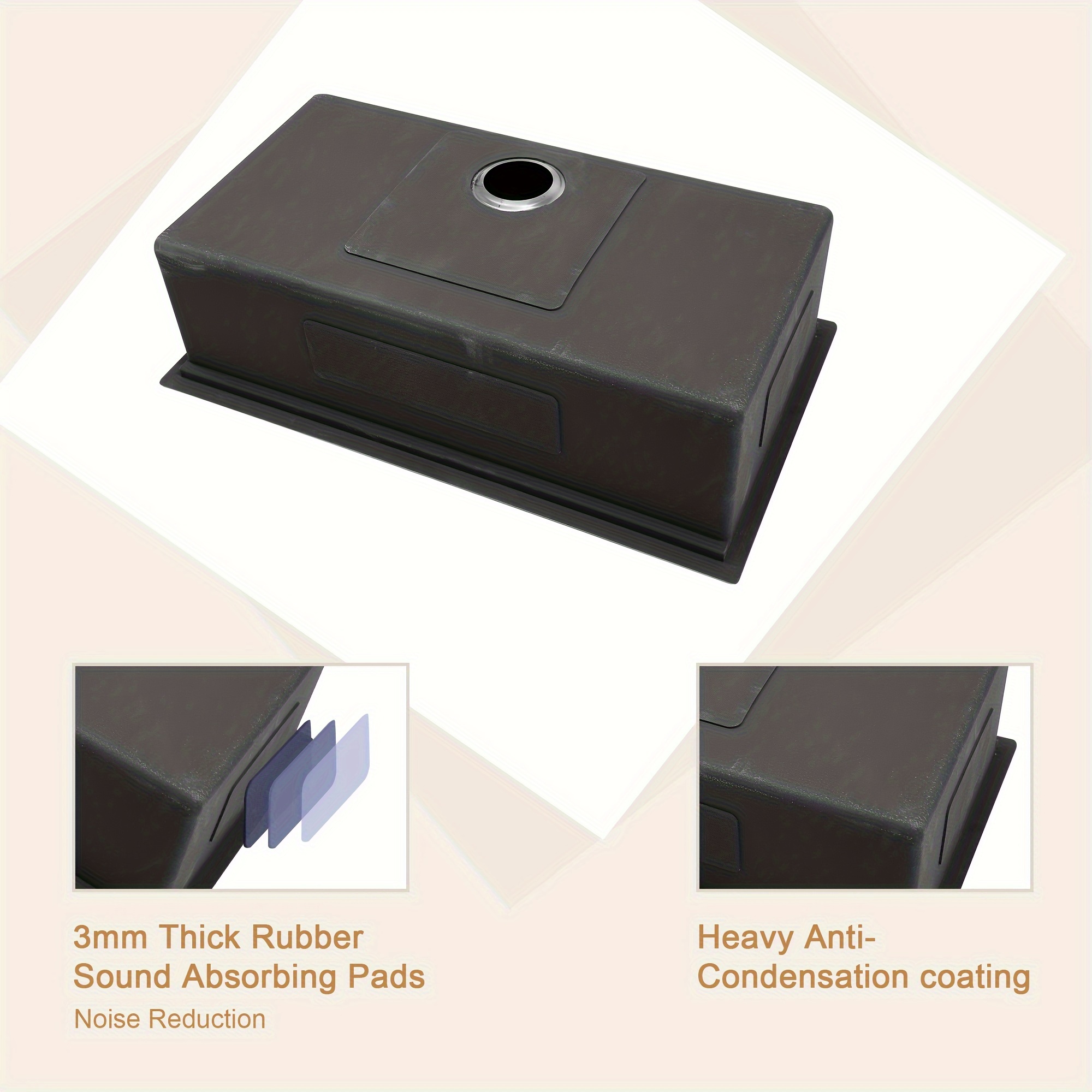 Black Undermount Workstation Single Bowl Kitchen Sink T 304 - Temu