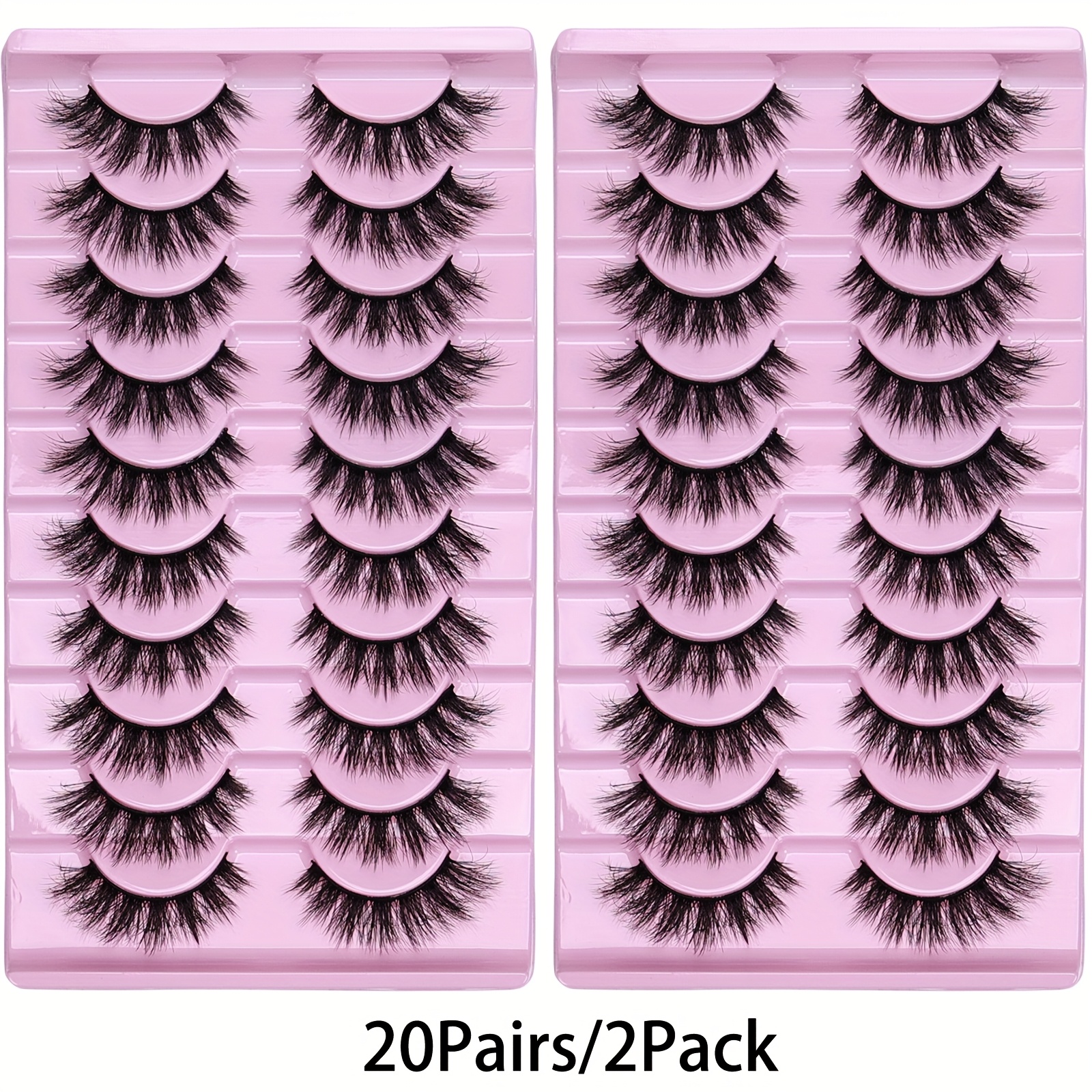 Black False Lashes 10 Or 20 Pairs 3D False Eyelashes - Mink Style ...