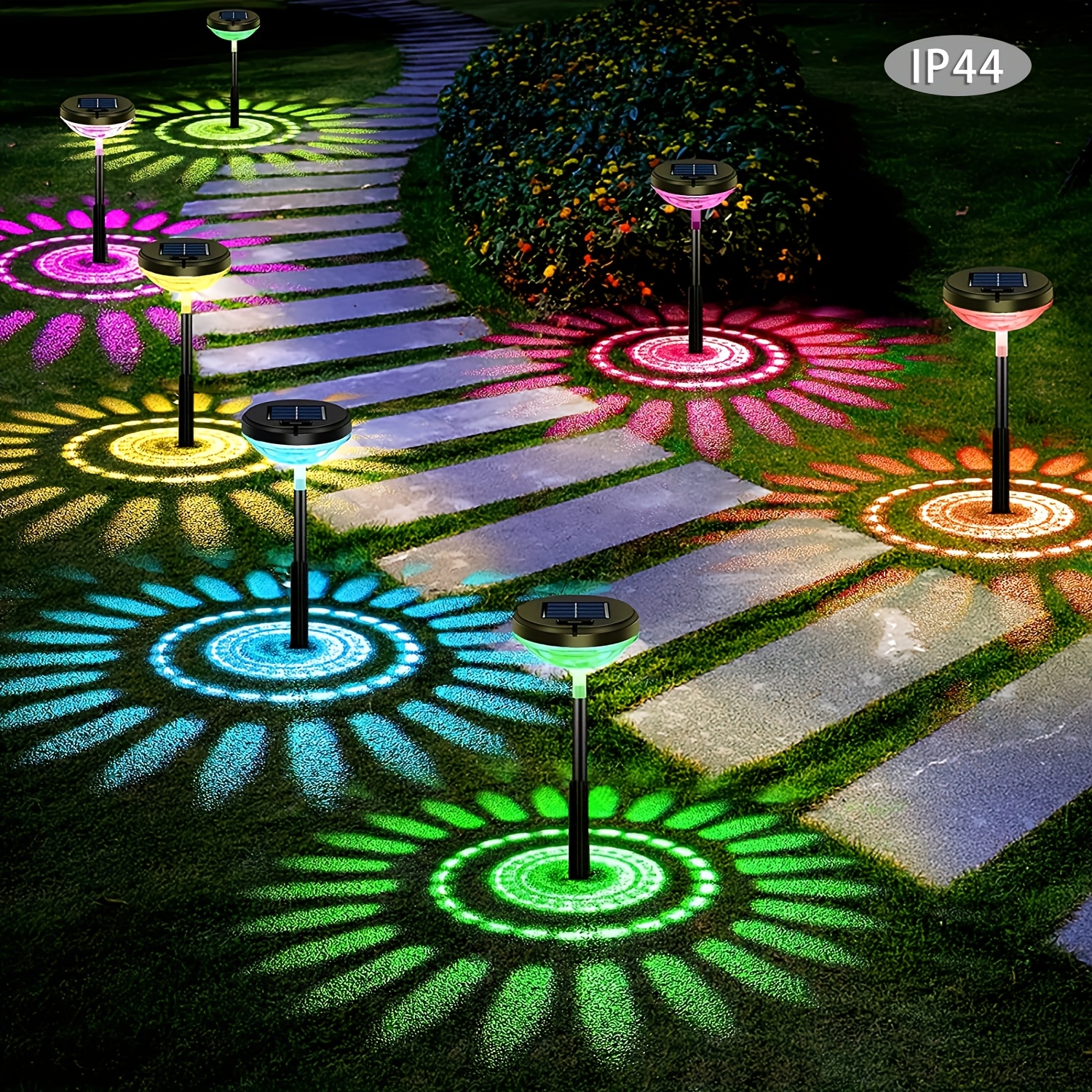 2pc4pc solar pathway lights color led gradient Temu