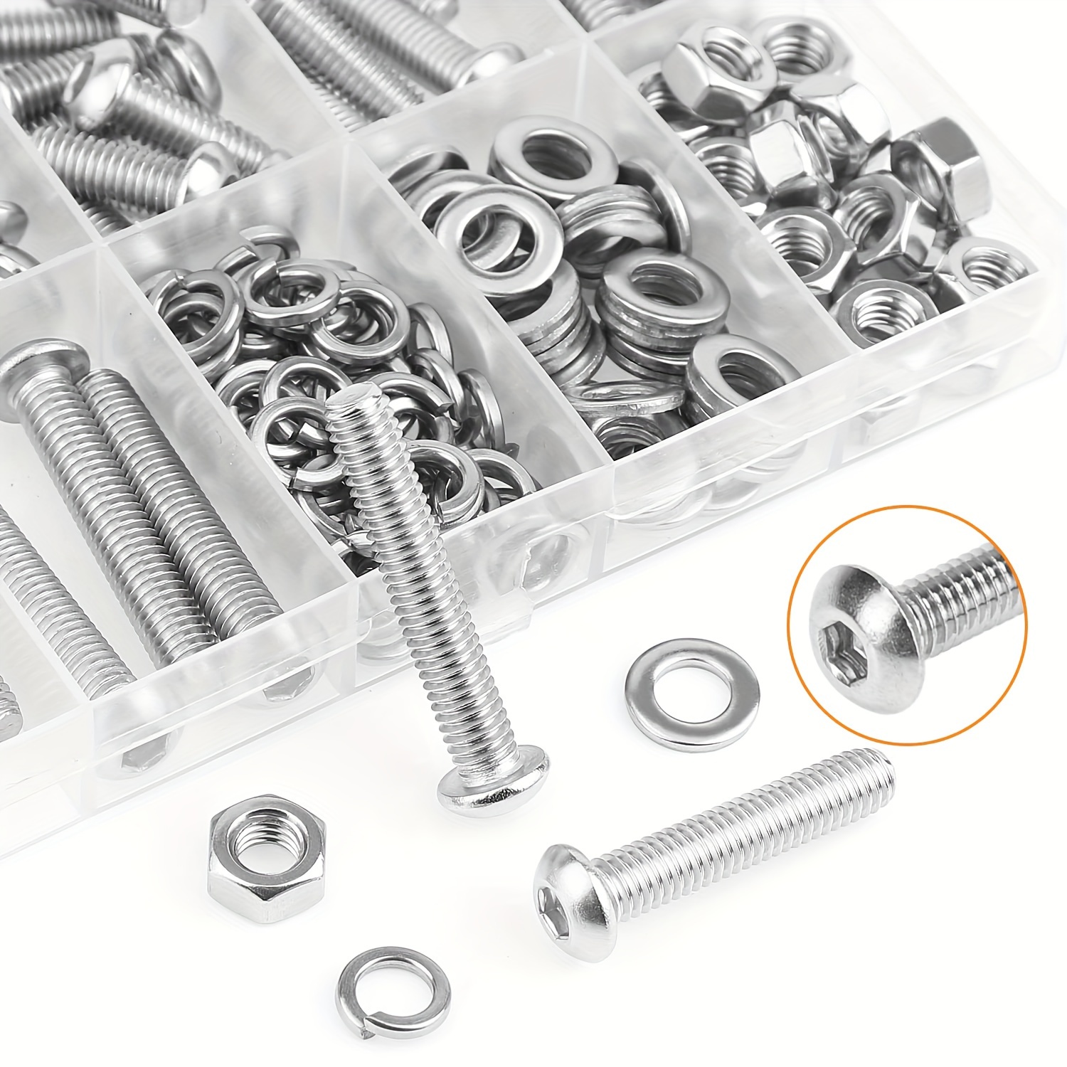 Stainless Steel M6 Button Head Hex Drive Screws Bolts Set - Temu Australia