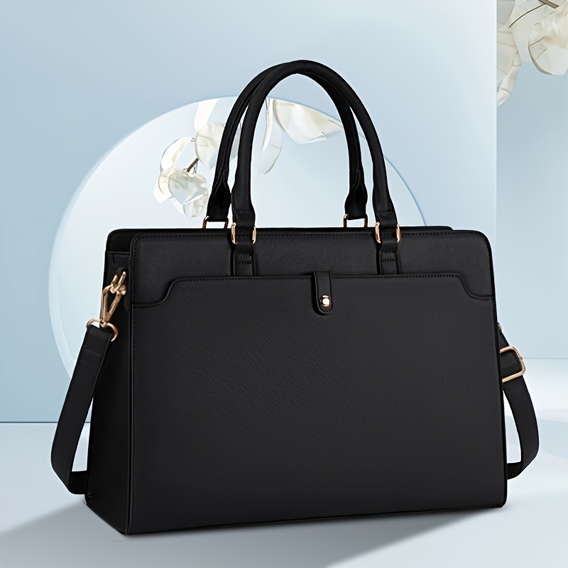 Laptop Storage Tote Bag Pu Leather Work Bag Waterproof - Temu United ...