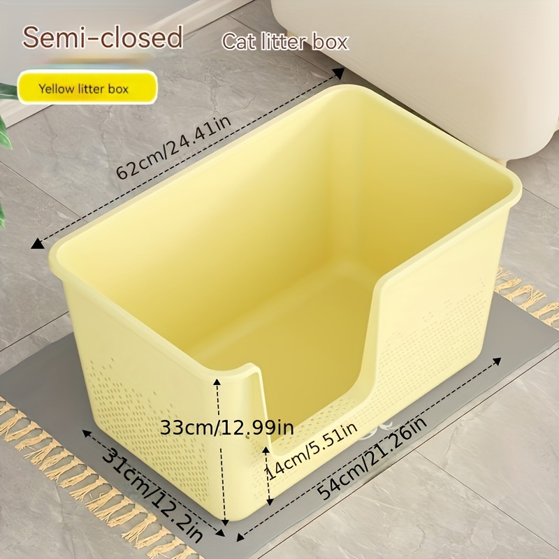 Large Capacity Cat Litter Box Front Top Entry Anti splashing - Temu ...