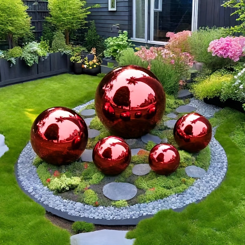 Art Deco Stainless Steel Gazing Balls Pre drilled Reflective - Temu