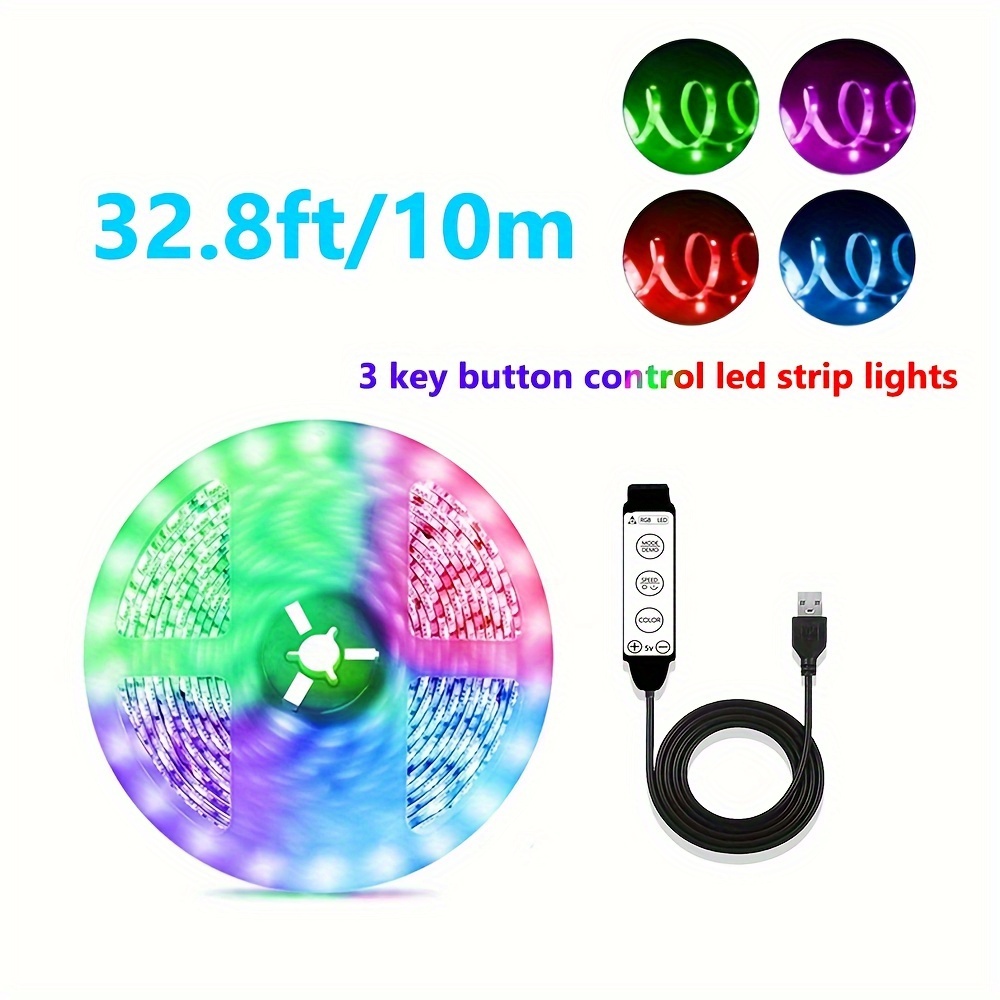 5v Usb Rgb 3 button Button Control Led Light Strip Led - Temu Australia