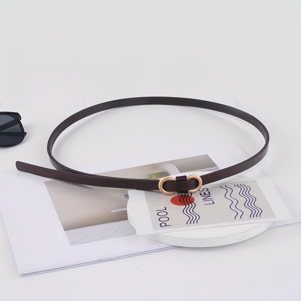 8 Shaped Skinny Thin Belts Women Vintage Solid Color - Temu Australia