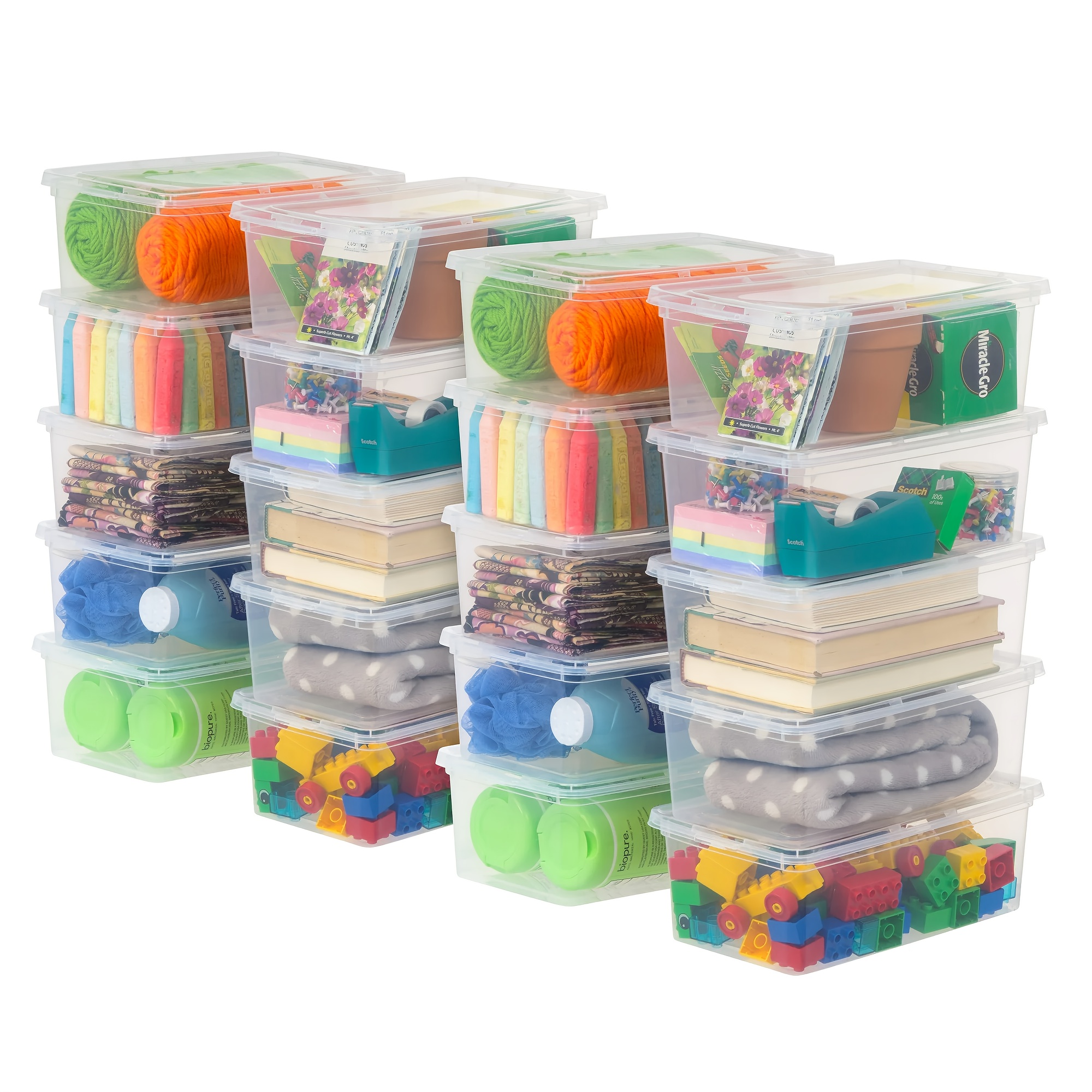 5 Qt. Plastic Storage Bins Clear Stackable - Temu