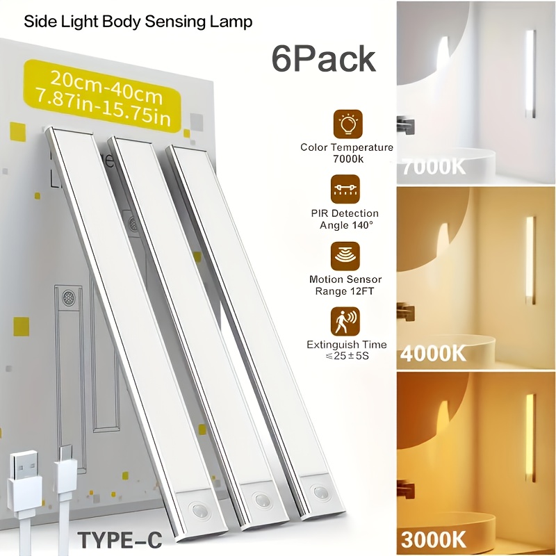 motion sensor light strip rechargeable sold on Temu United States