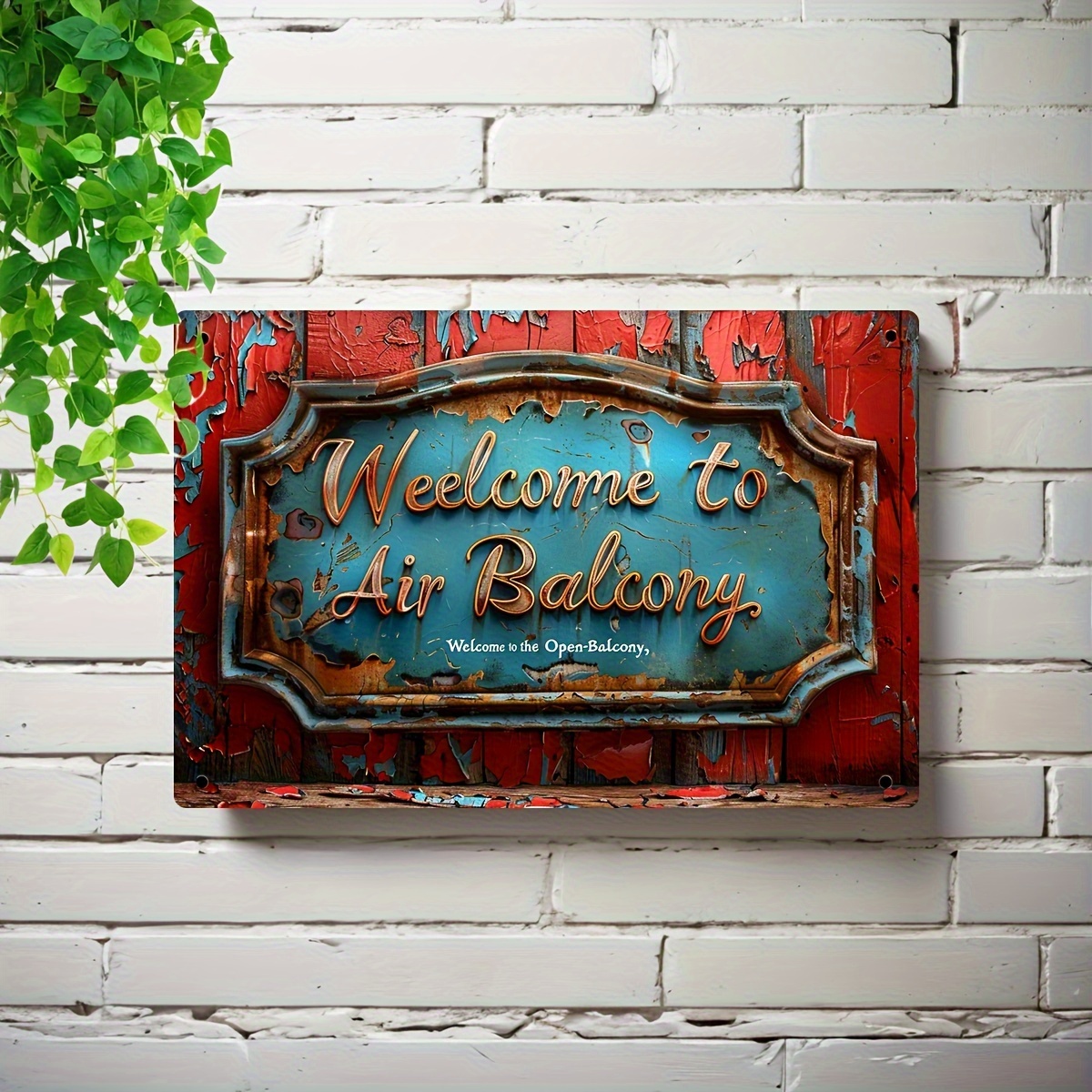 Vintage Metal Sign: Welcome To Air Balcony - 11.8"x30cm - Rustic ...