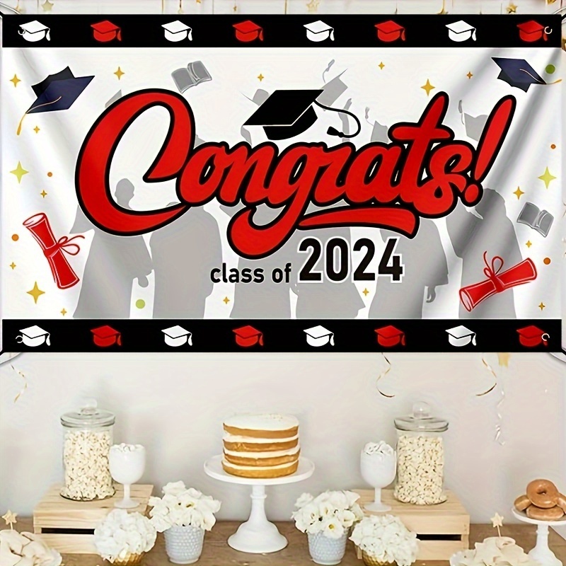 2024 Class Graduation Photography Backdrop Congrats Party - Temu