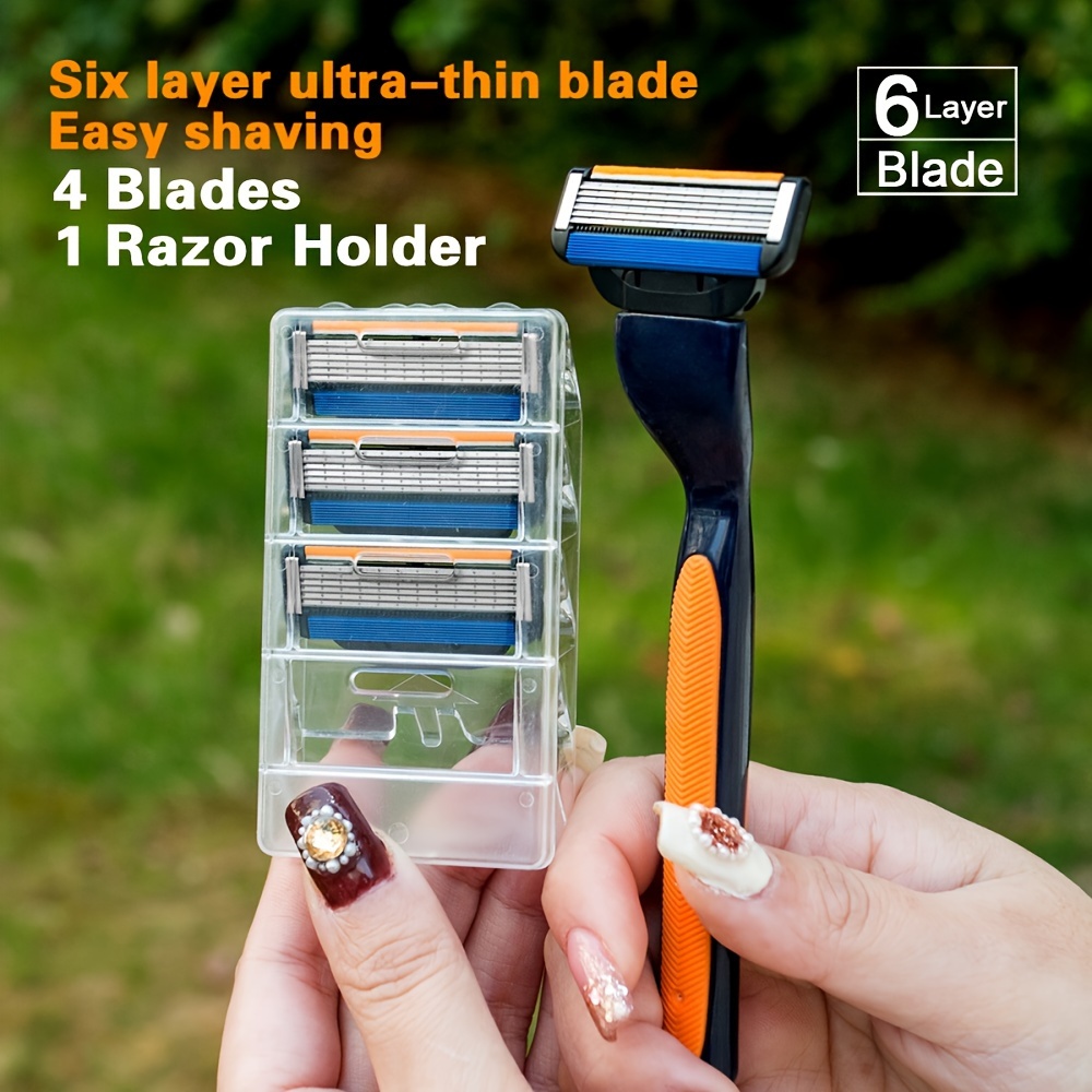 Men's Manual Safety Razor 6 layer Stainless Steel Hair - Temu Australia