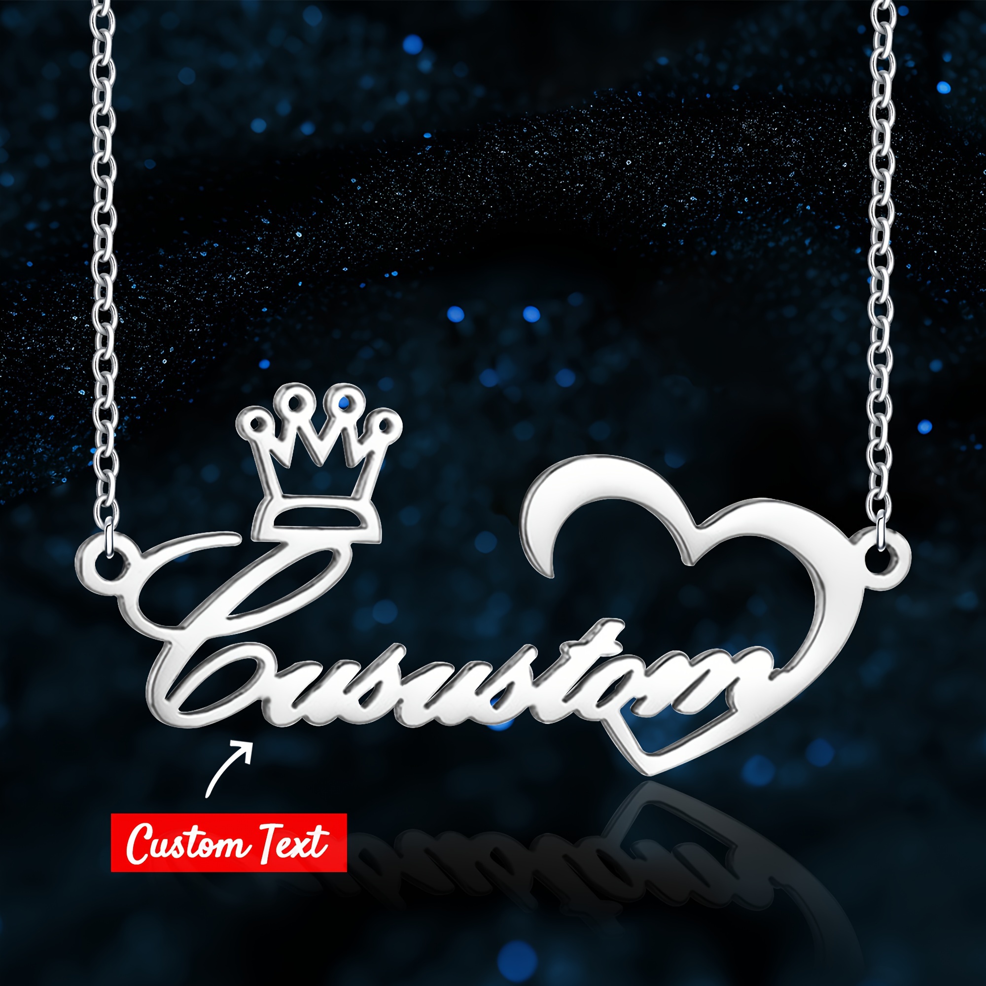 Personalized Lover Name Necklace Crown Love Decor Romantic - Temu Australia