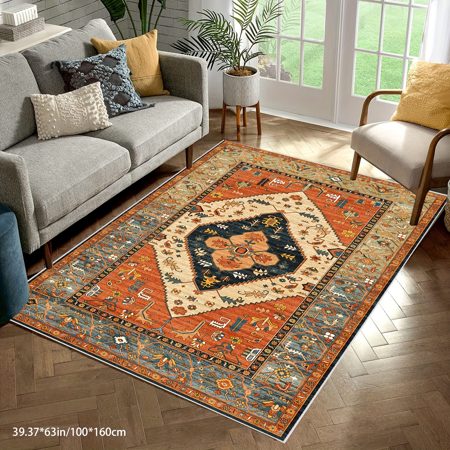 Vintage Rug Area Rugs Living Room Hallway Floor Kitchen - Temu