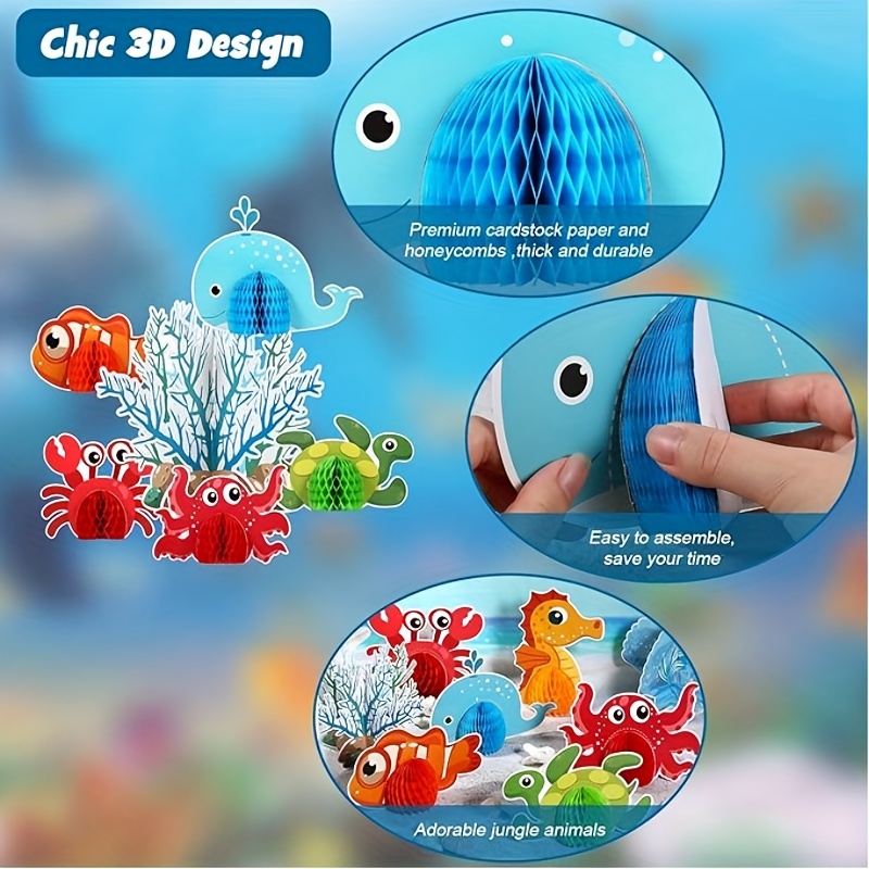 Mermaid Centerpieces Honeycomb Party Supplies 3d - Temu