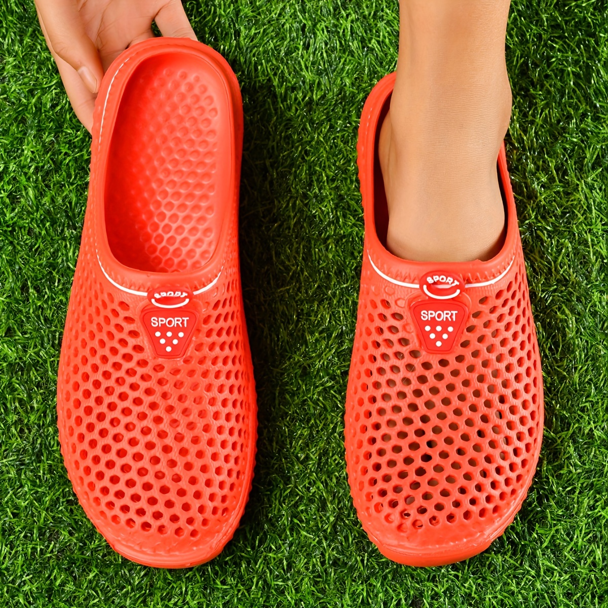 Hole Shoes Women s Solid Color Breathable Beach Comfortable - Temu Canada