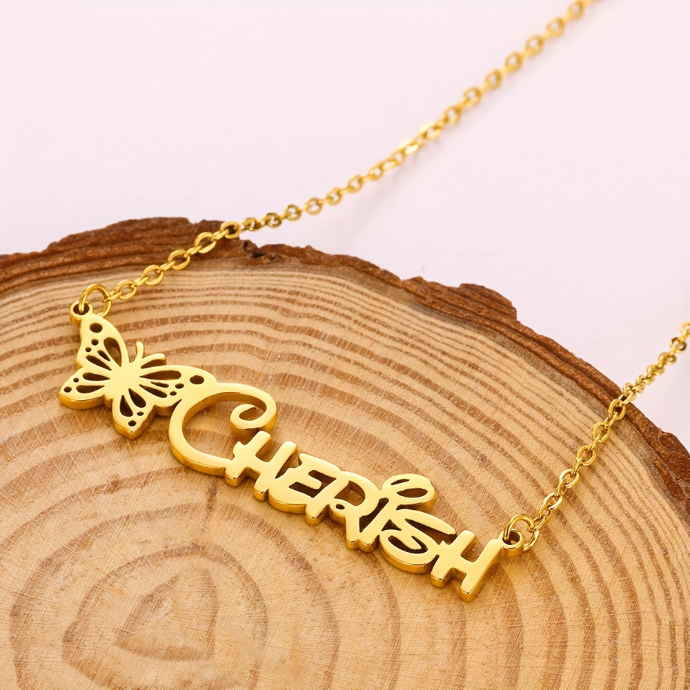 Custom Name Necklace With Elegant Cute Personalized Letter Jewelry Gifts For Women Stainless Steel DIY Accessory Customized Only