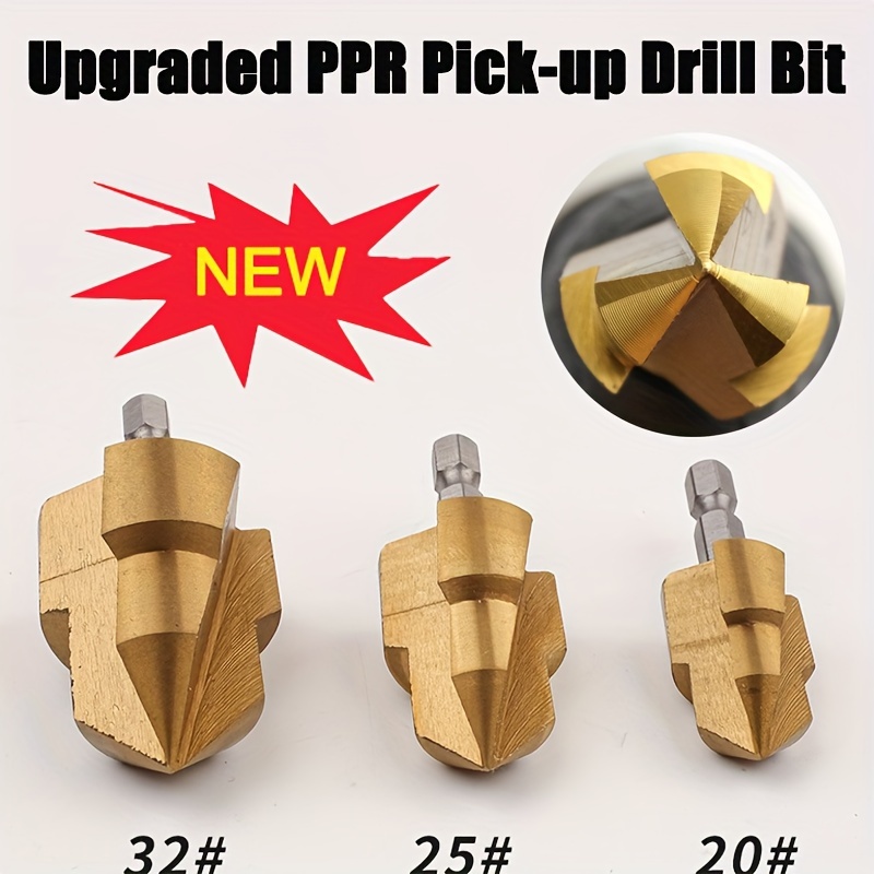 3 Blade Ppr Pipe Repair Drill Bit Hex Shank High Speed Steel Reamer For ...