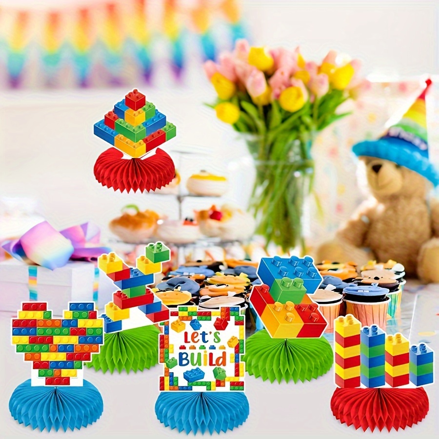 building block themed party decorations table centerpieces - Temu