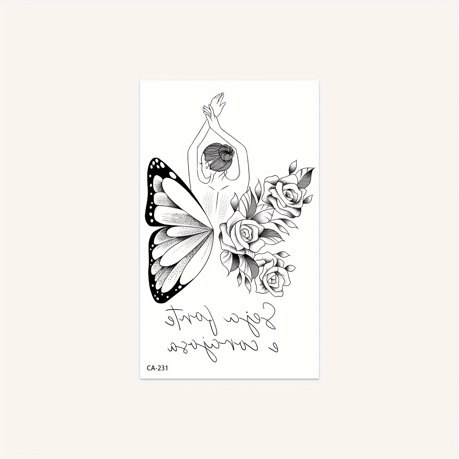 Elegant Temporary Tattoos For Women - Butterfly And Rose Design, Sweet ...