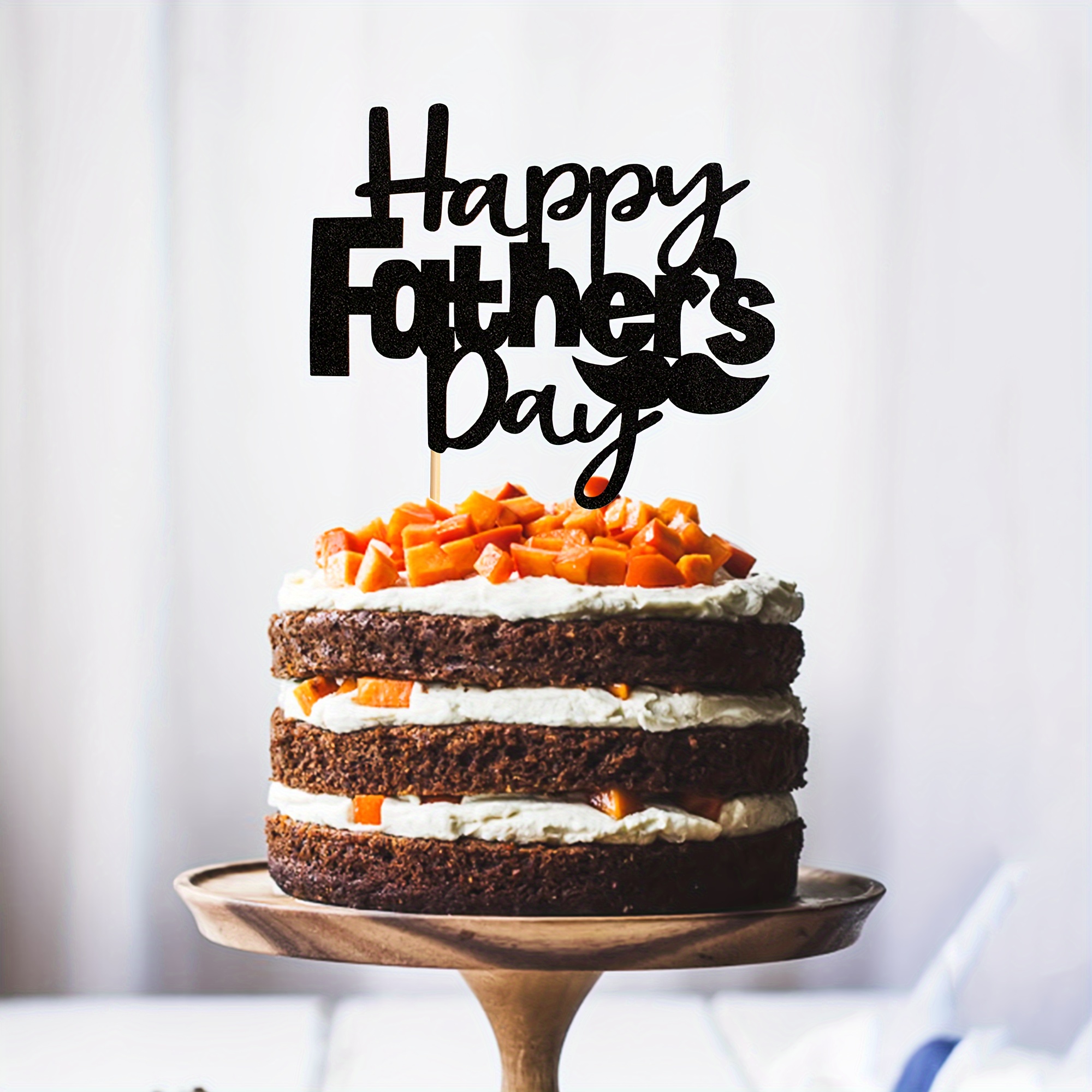 ozdob na dort k svátku otců 3 balení černých třpytivých - Temu Czech ...