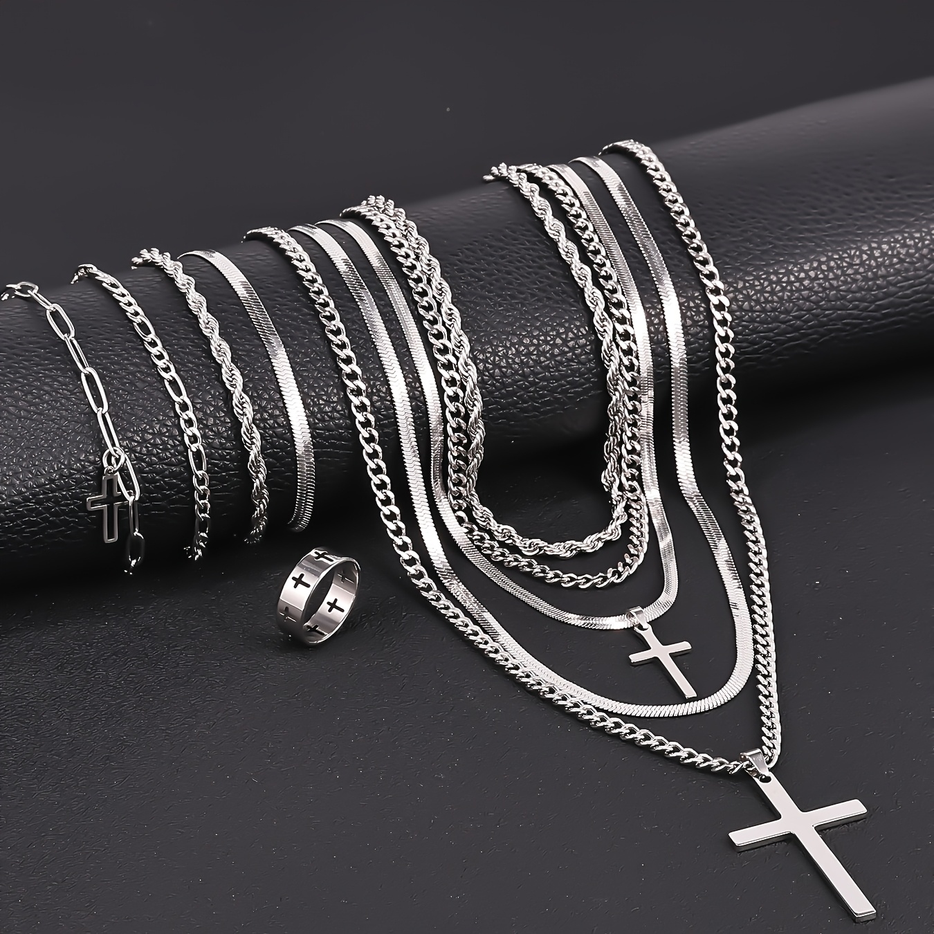 mens jewelry set sold on Temu United States