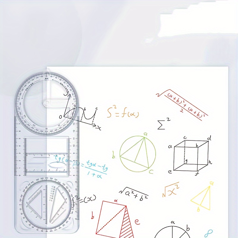 Clear Acrylic Ruler Geometric Shapes Math Functions School - Temu