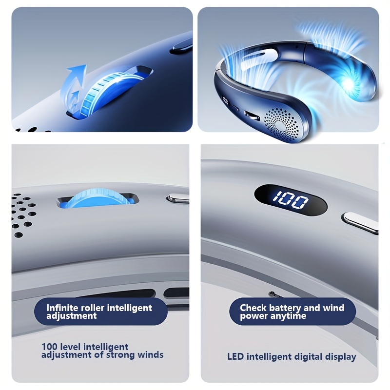 Usb Hanging Neck Fan Infinite Speed Adjustment Adjustable - Temu Türkiye