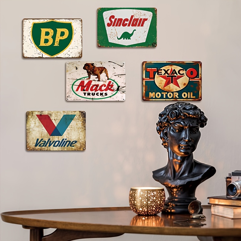 Vintage Metal Tin Sign Set Garage Man Cave Classic - Temu