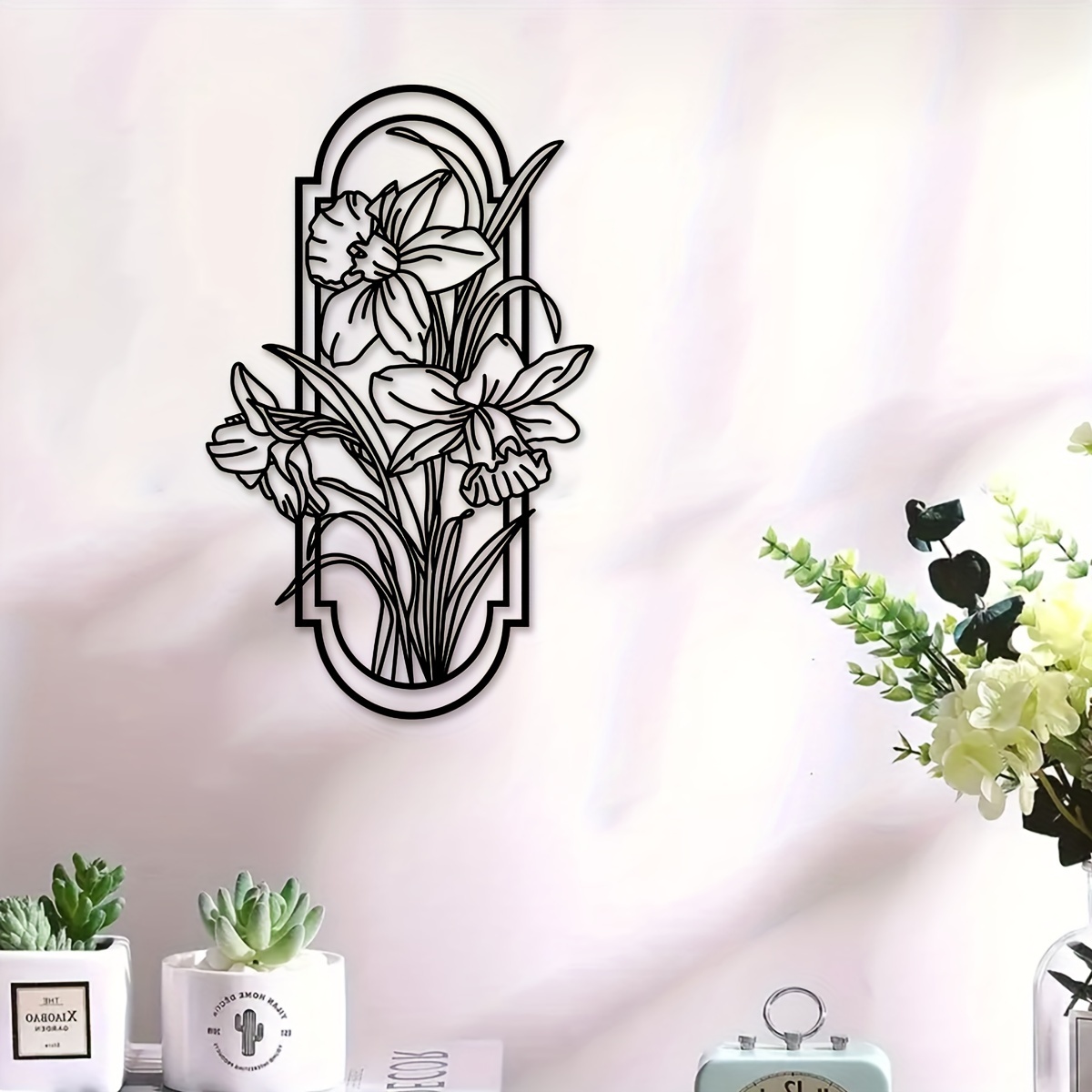 Bohemian Style Metal Poppies Tropical Leaves Wall Art Iron - Temu