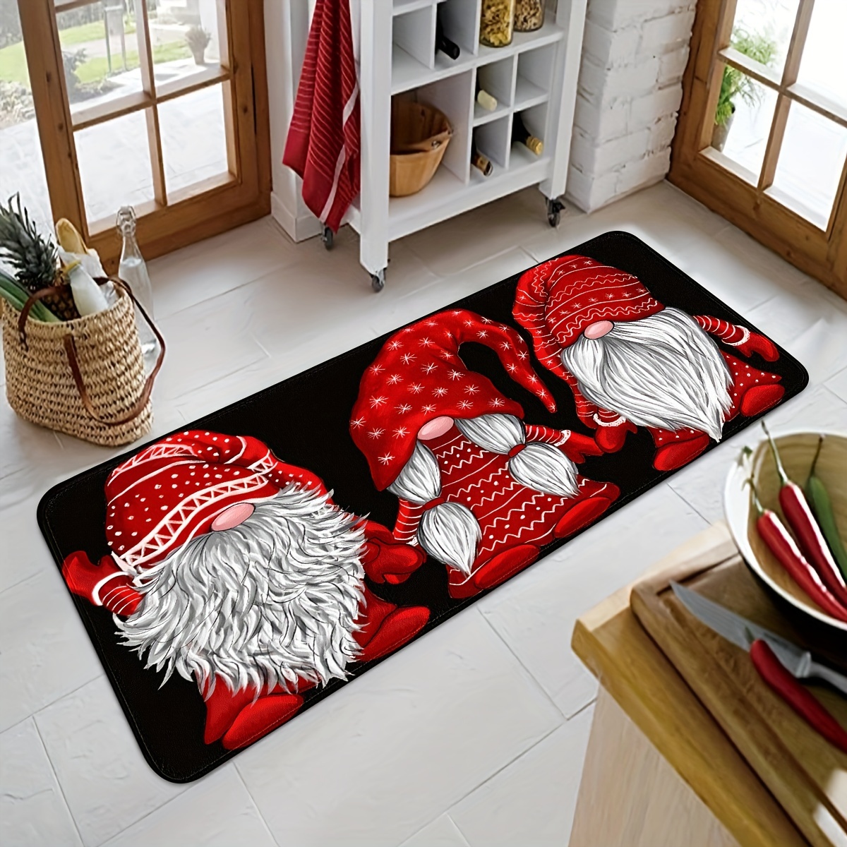 christmas faceless gnome kitchen runner rug non slip rugs Temu United Kingdom