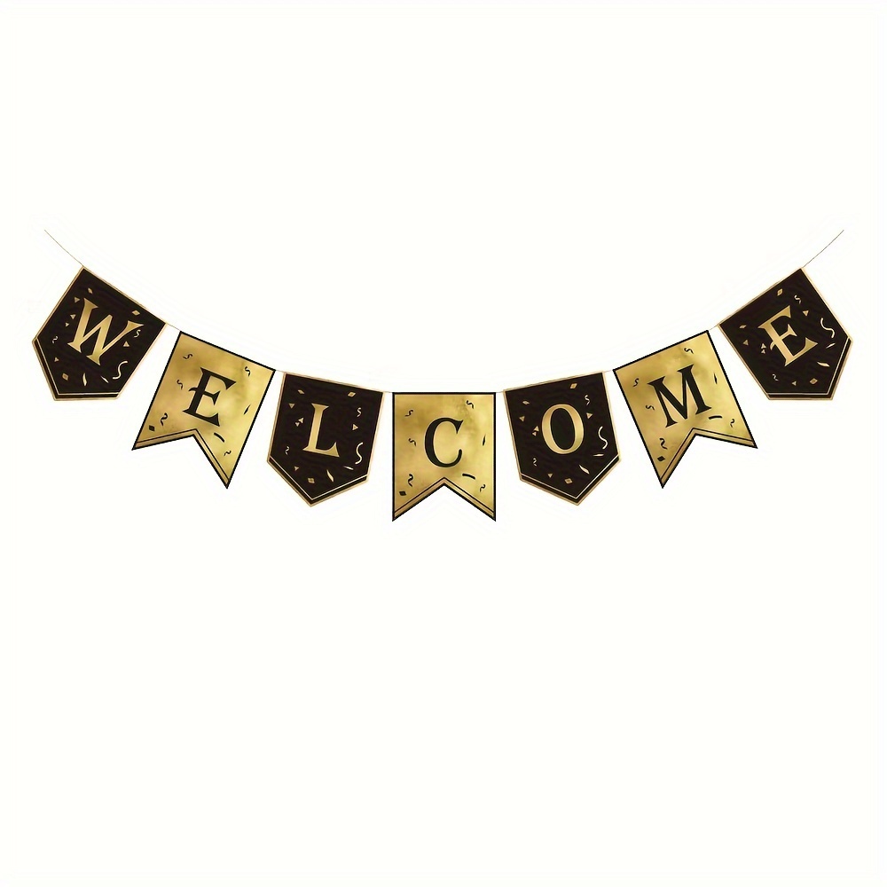 Welcome Party Banner Set - Versatile Paper Swallowtail Flags For Back ...