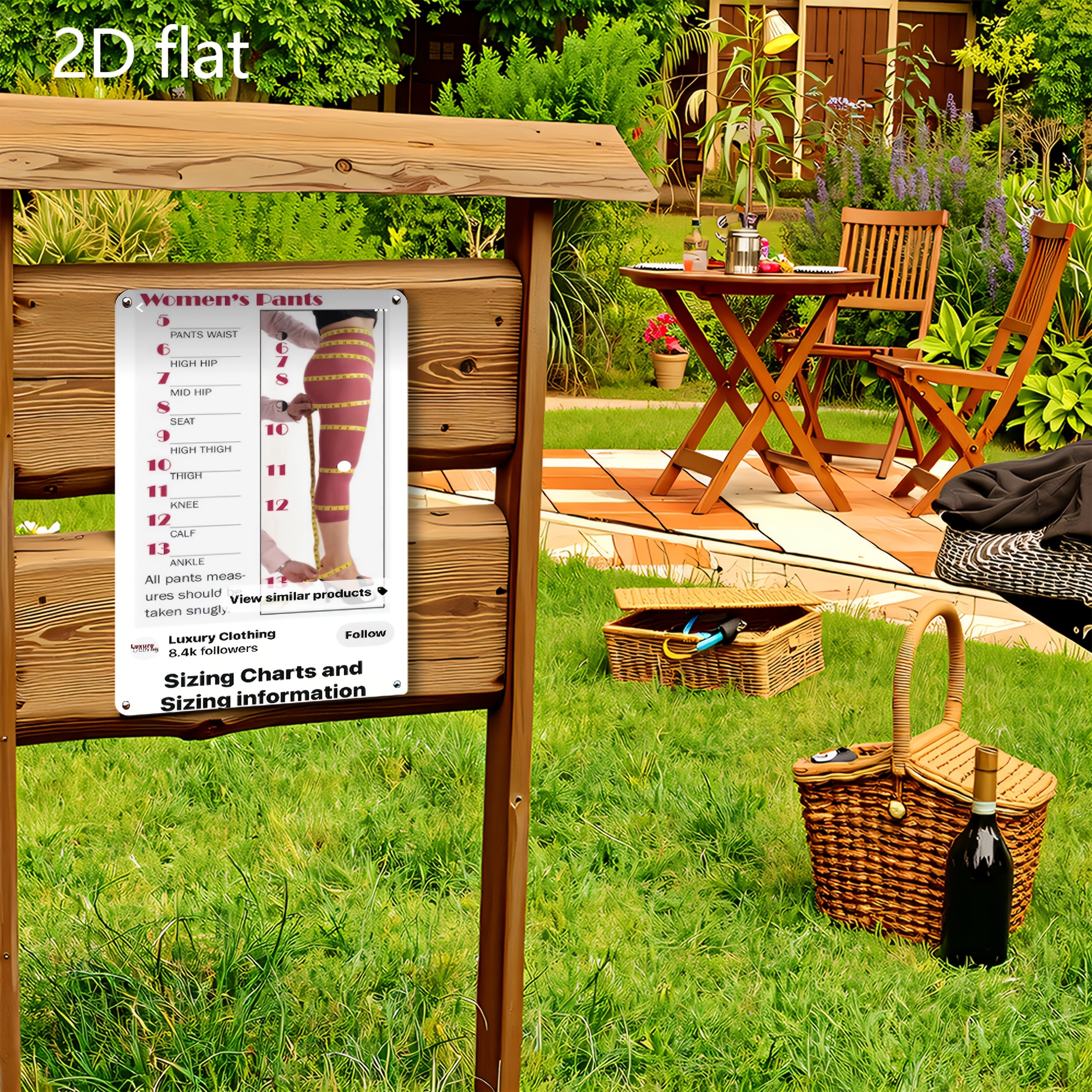 clothing size chart sold on Temu United States