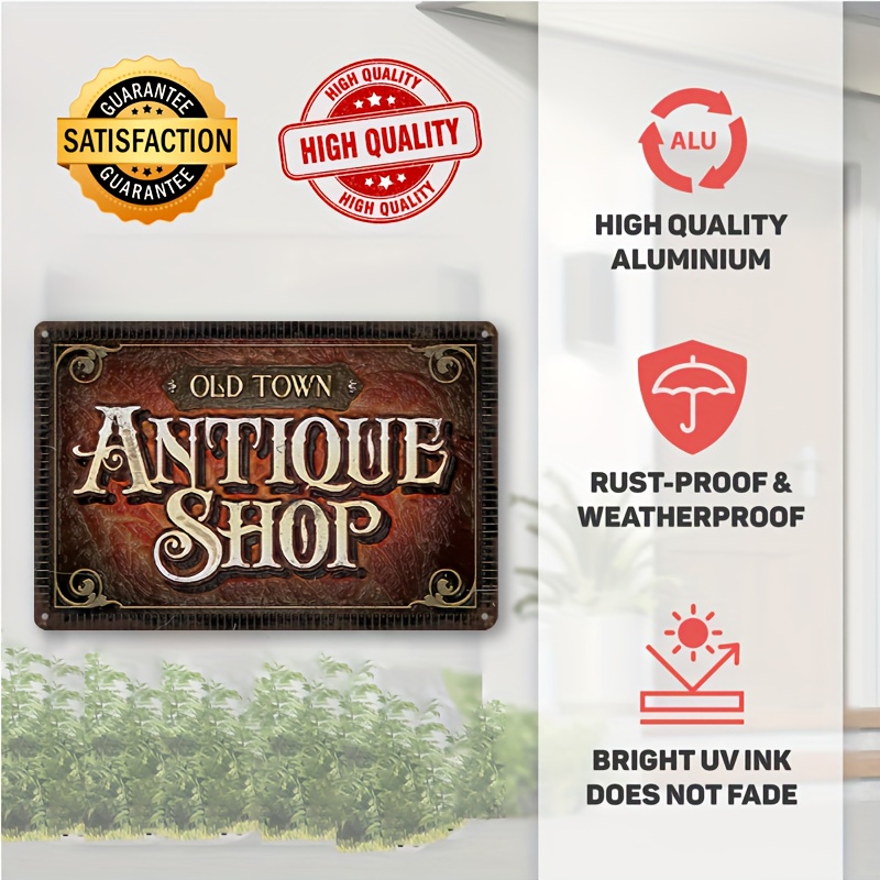 Old Town Antique Shop Vintage Aluminum Sign Multipurpose - Temu