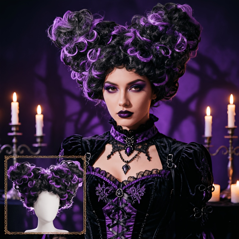 black and purple wig sold on Temu United States