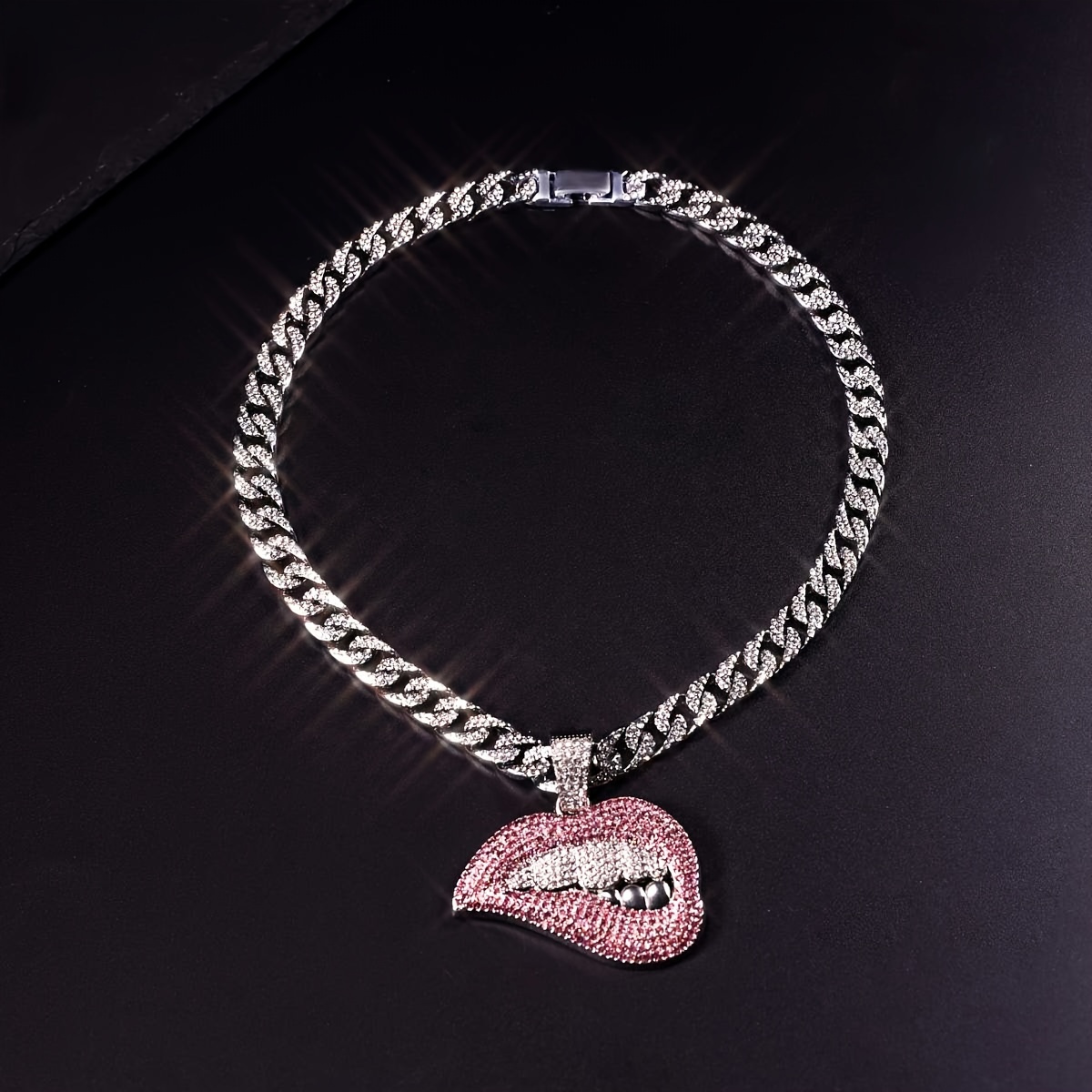 Sexy Hot Lip Biting Lip Pendant Ladies Hip Hop Cuban - Temu